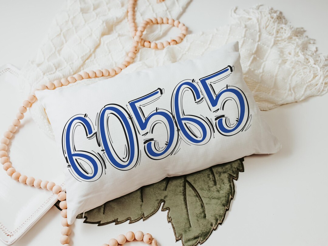 Custom Royal Blue Zip Code Pillow Lumbar Throw Pillows for Couch Royal ...
