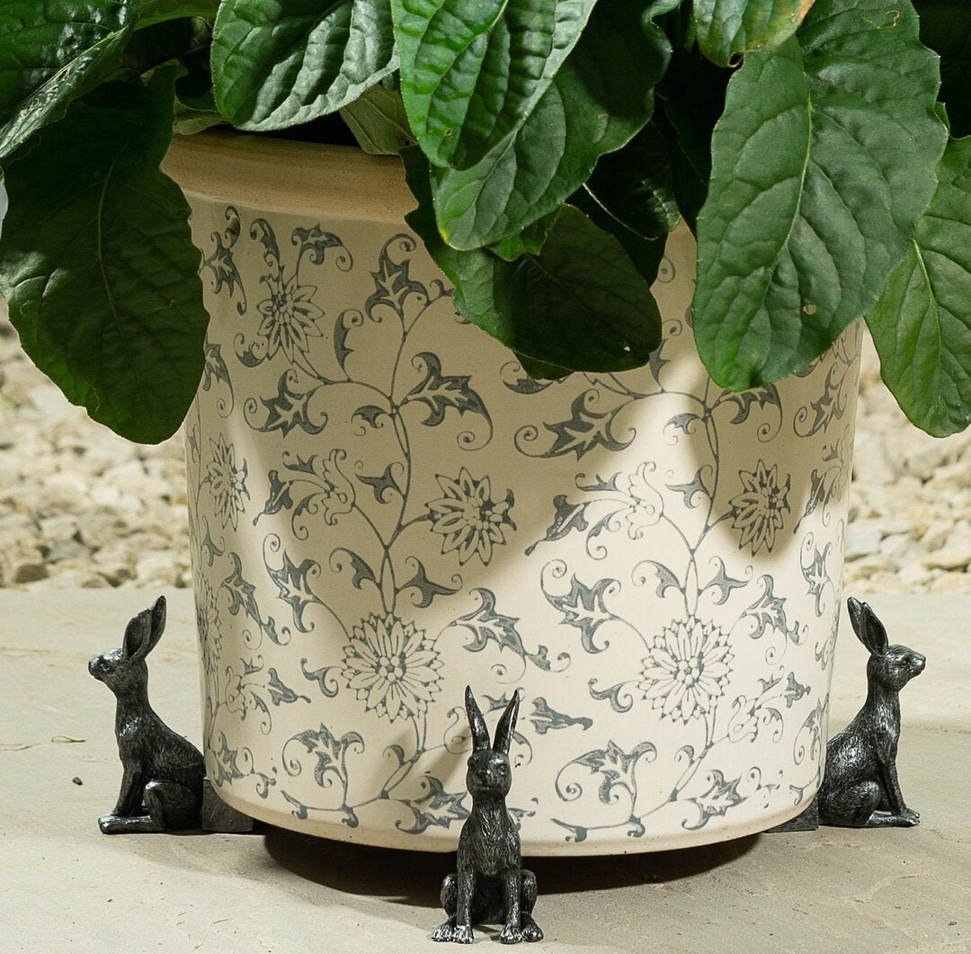 Silver Colored Hare, Potty Feet, Set of 3, Plant Pot Stand, Antique ...
