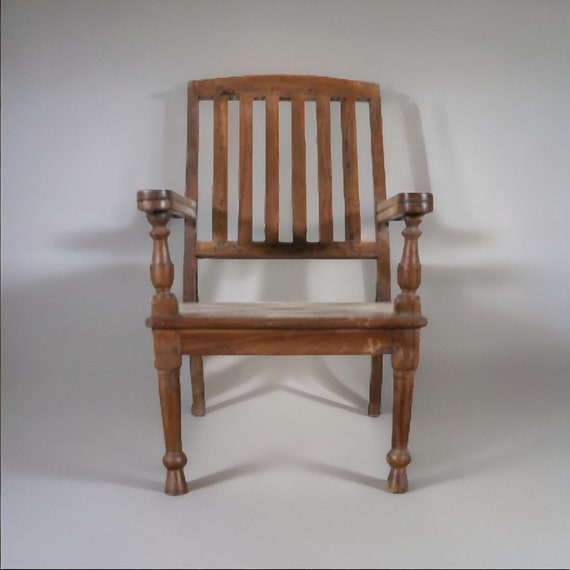 Authentic Antique Indian Teak Wood Veranda Plantation Chair Vintage Rustic Seating Handcrafted Ethnic Decor Etsy Israel