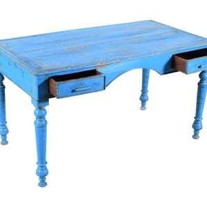 Antique Indian Painted Teak Wood Writing Desk or Kitchen Table - Etsy UK