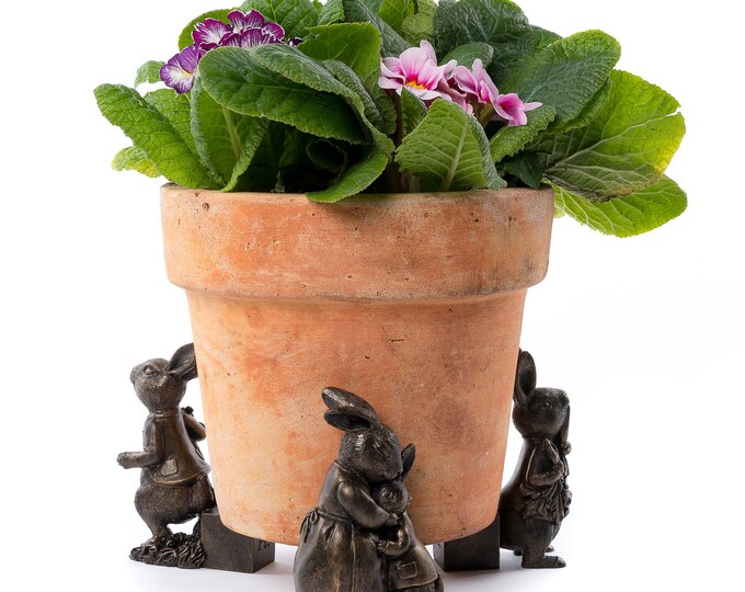 Beatrix Potter Bronze Peter Rabbit Plant Pot Feet Set of 3 | Licensed ...