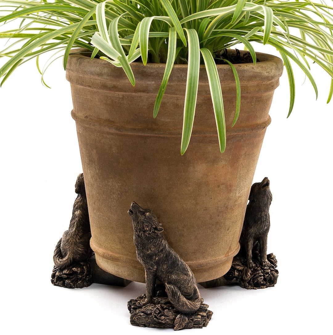 Antique Bronze Wolf Plant Pot Feet Set of 3 | Garden Decor | US Market ...