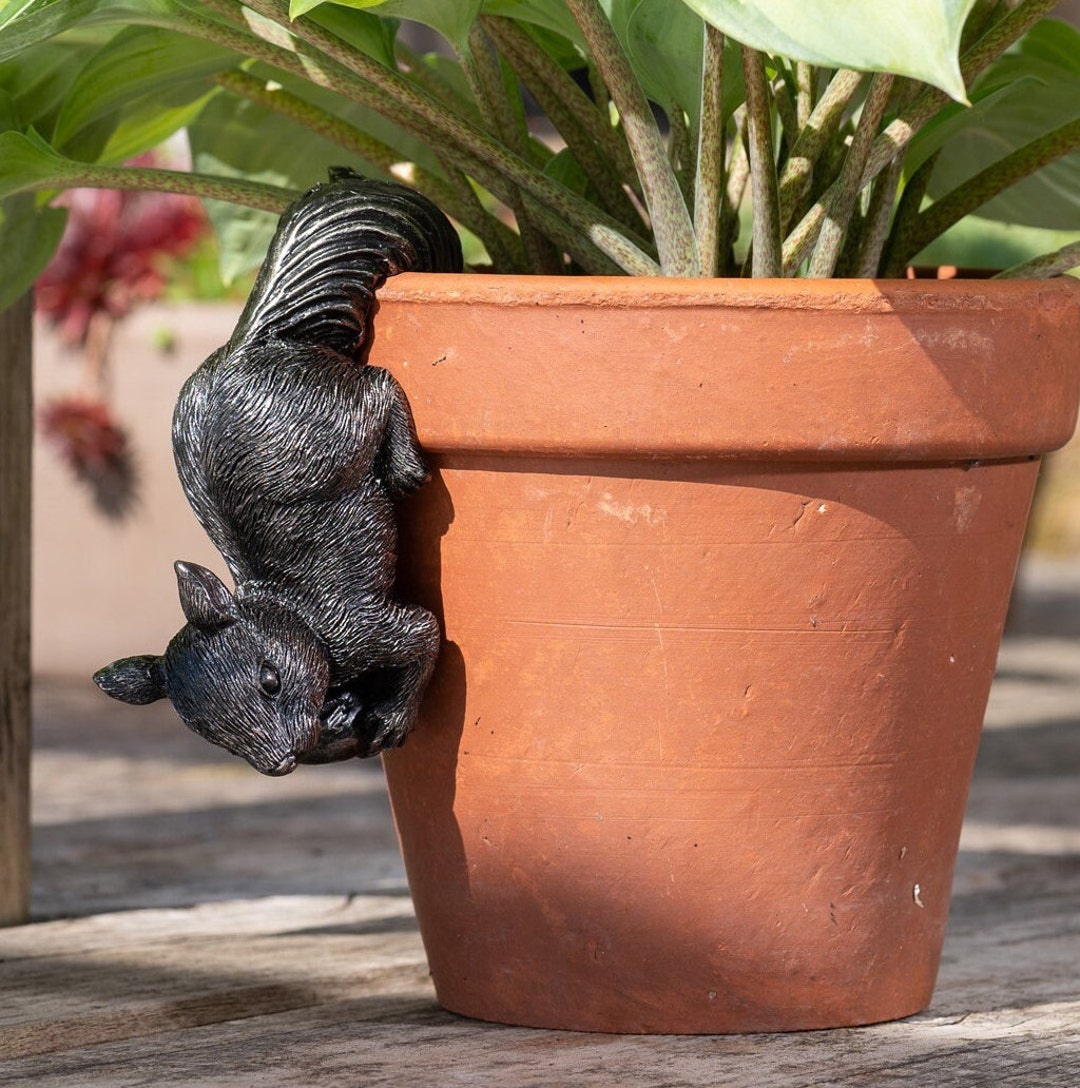 Charming Red Squirrel Pot Buddy Hanger | Whimsical Garden Decor - Etsy