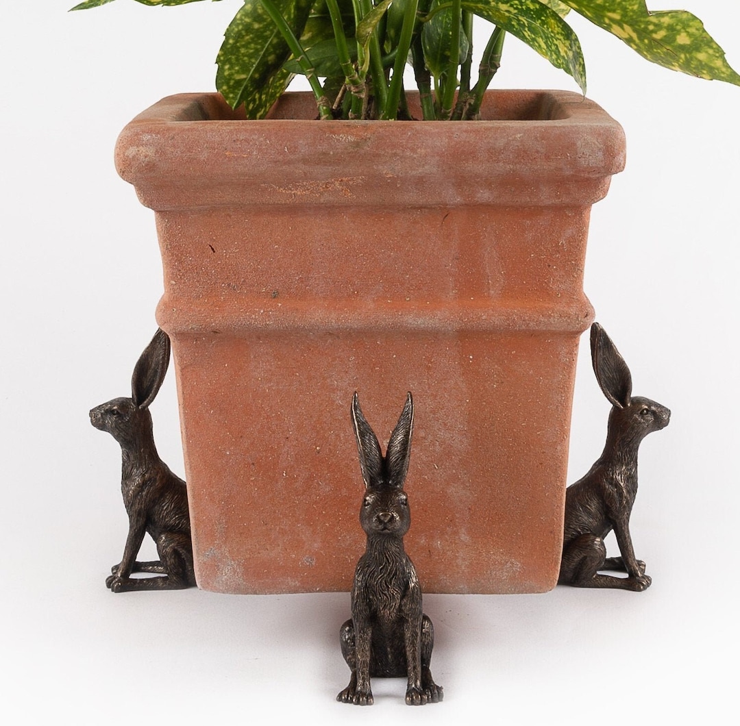 Bronze Colored Sitting Hare Potty Feet, Set of 3, Antique Decor, Plant ...