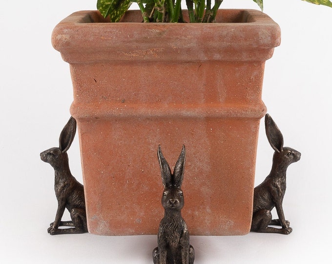 Bronze Colored Sitting Hare Potty Feet, Set of 3, Antique Decor, Plant ...