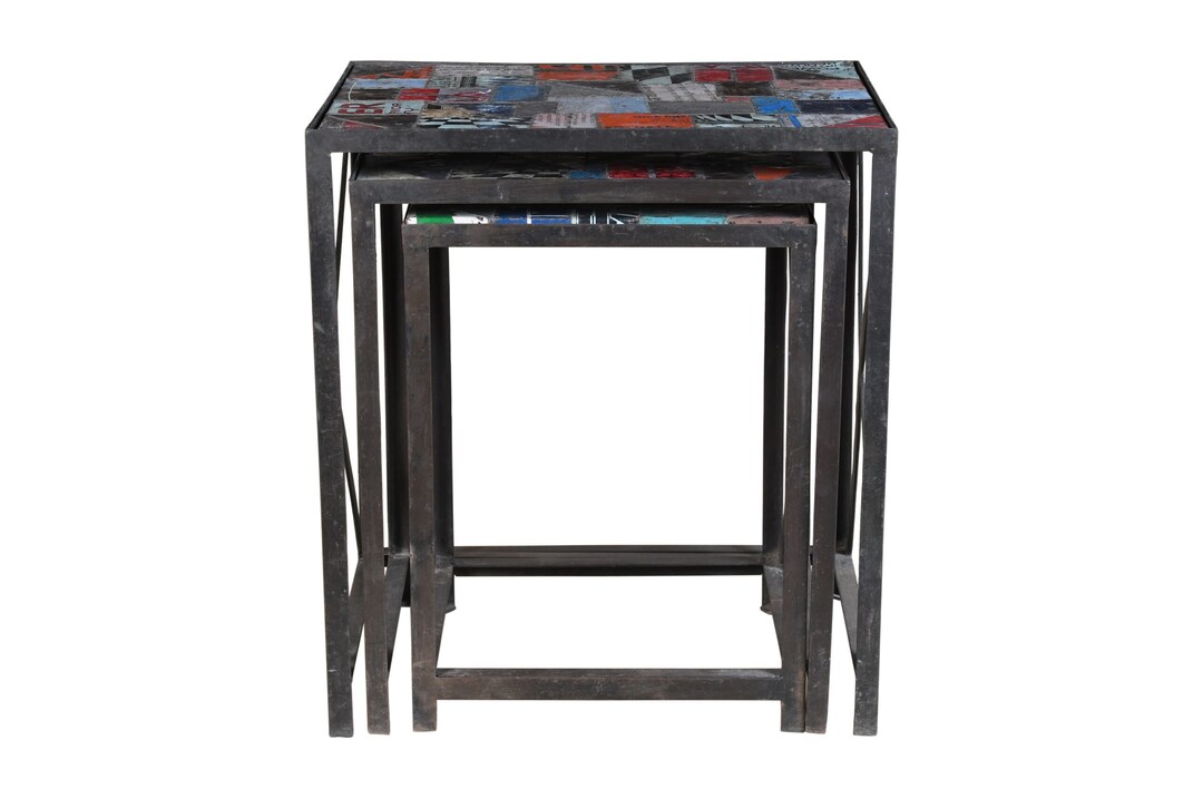 Set of 3 Reclaimed Indian Iron Nest Tables - Etsy