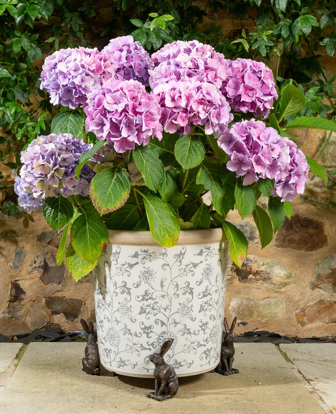 Bronze Vigilant Hare, Potty Feet, Set of 3, Plant Pot Stand, Antique ...