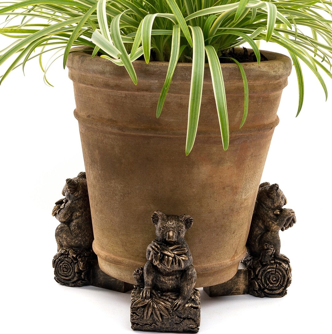 Antique Bronze Koala Bear Plant Pot Feet: Garden Decor, Set of 3 - Etsy