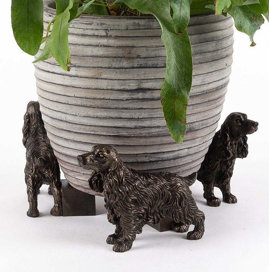 Antique Bronze Cocker Spaniel Plant Pot Feet - Set of 3 | Crafted ...