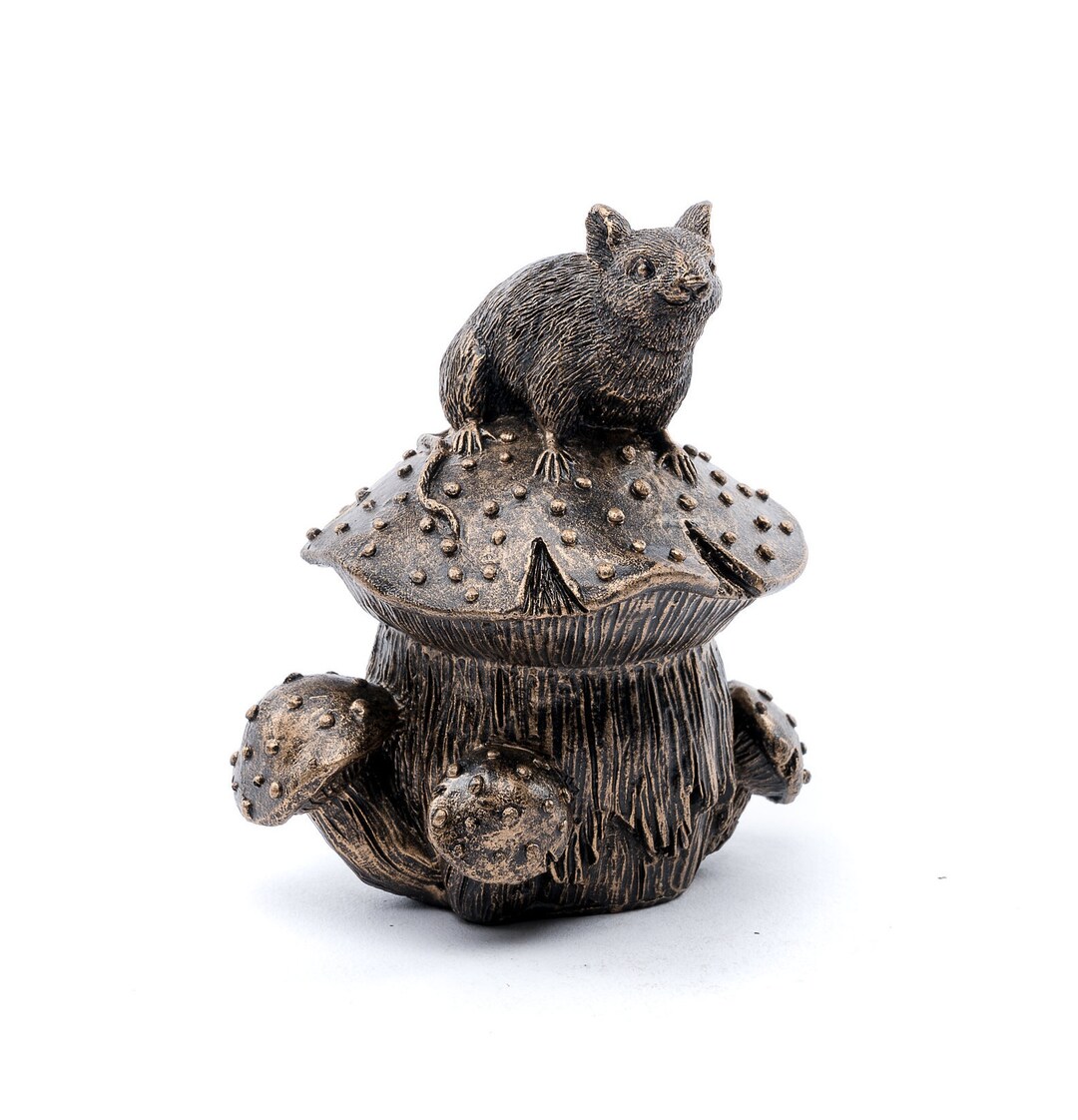 Mouse on Toadstool Feeder Friend: Garden Ornament - Etsy