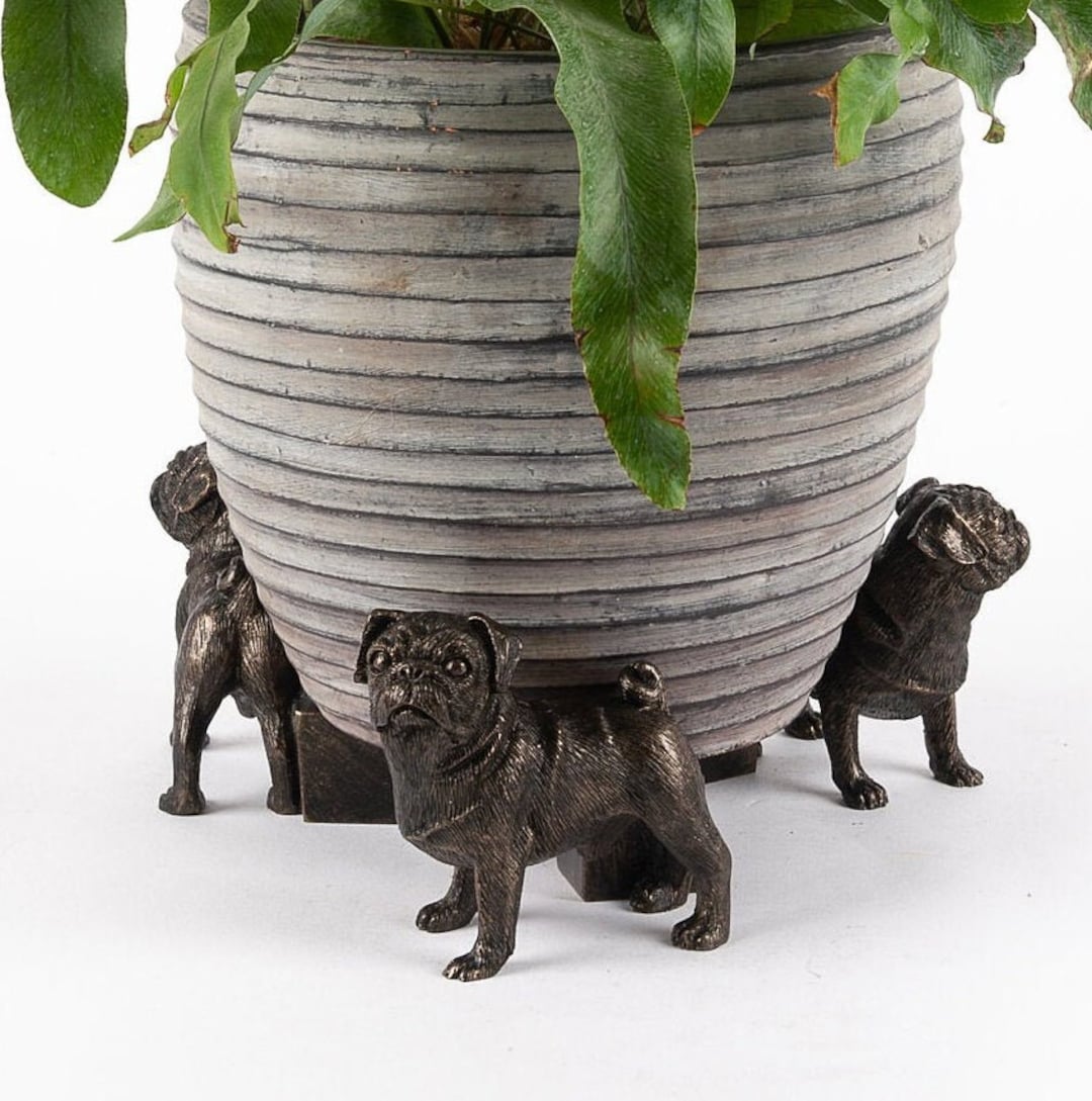 Antique Bronze Pug Plant Pot Feet - Set of 3 | Home and Garden Decor - Etsy
