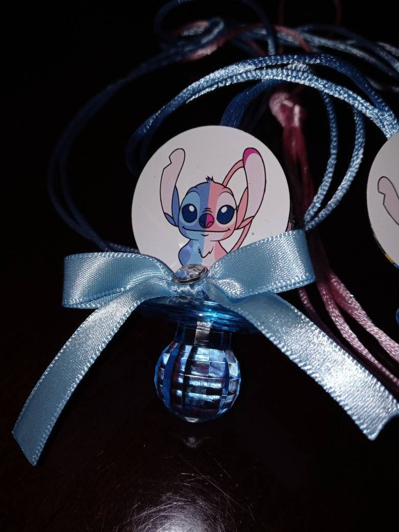 Stitch and Angel Gender Reveal Baby Shower Pacifiers Guest | Etsy