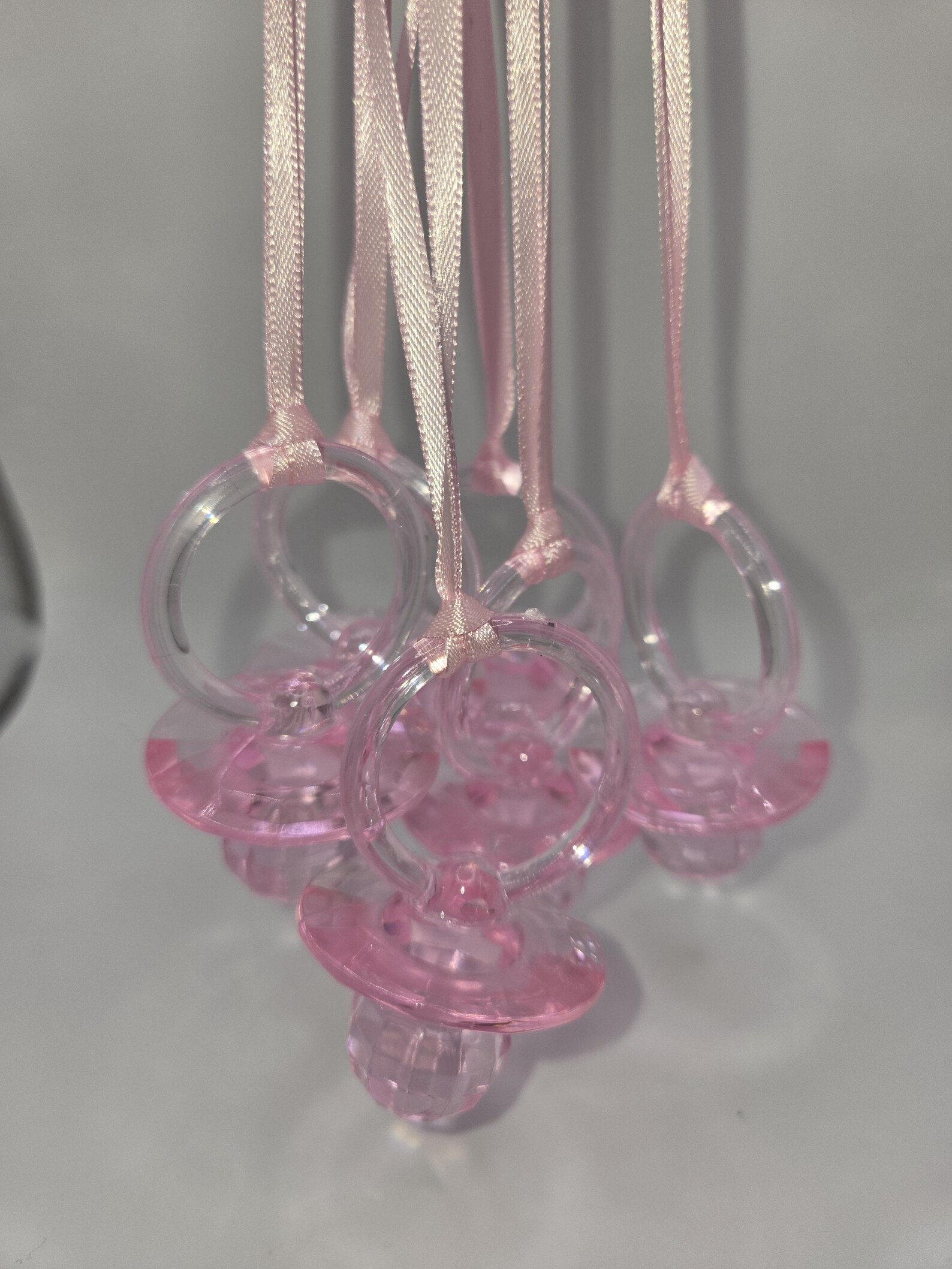 Pink Pacifiers Baby Shower Pacifiers Necklaces Favors - Baby Shower ...