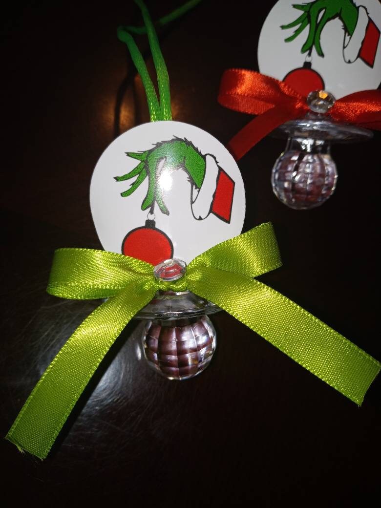 Grinch Baby Shower Pacifiers Guest Favors Christmas Baby | Etsy