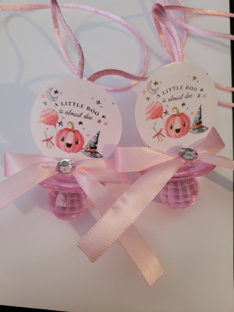 A Little Boo is Almost Due Boy or Girl Baby Shower Pacifiers Guest ...