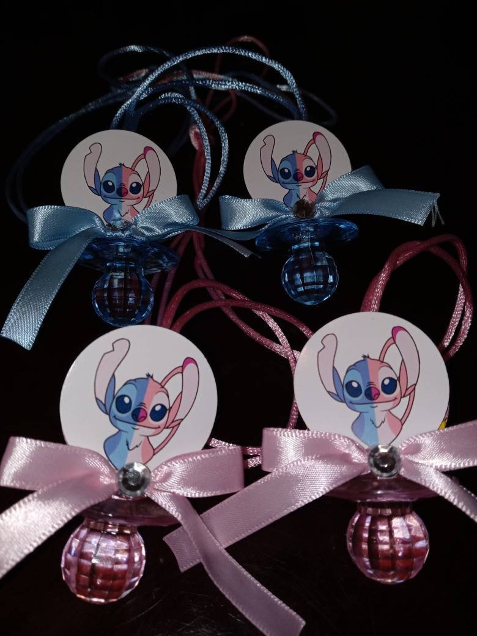 Stitch and Angel Gender Reveal Baby Shower Pacifiers Guest | Etsy