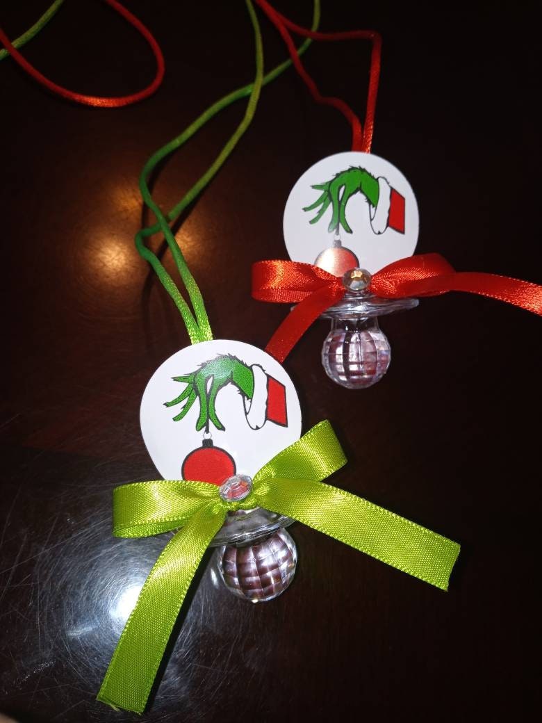 Grinch Baby Shower Pacifiers Guest Favors Christmas Baby | Etsy