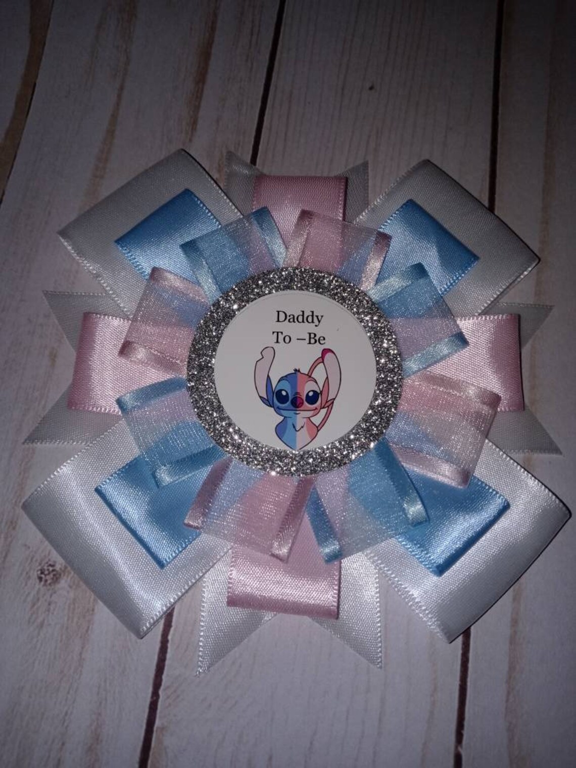 Stitch and Angel, Lilo and Stitch Baby Shower Mommy Daddy Corsages ...