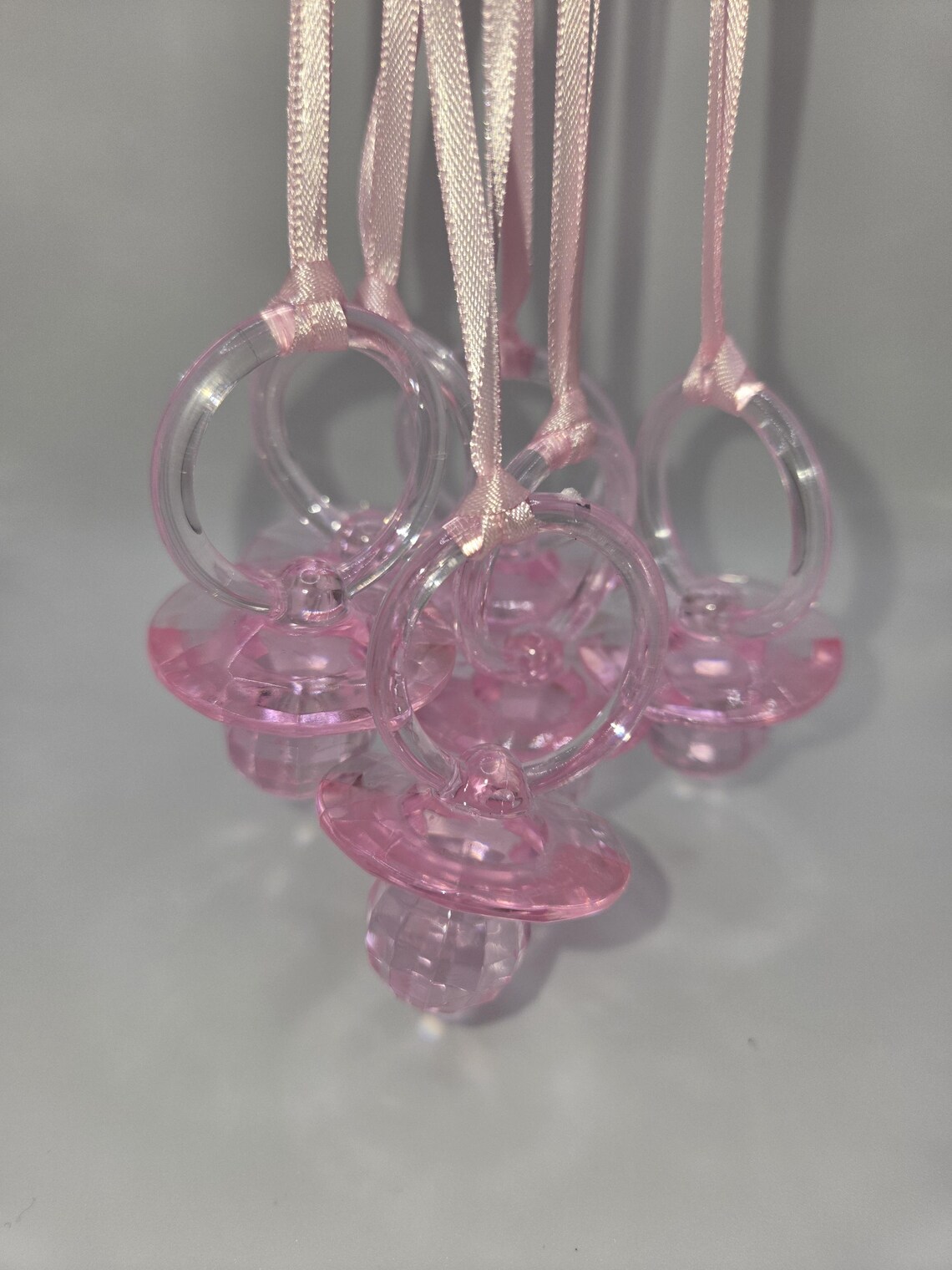Pink Pacifiers Baby Shower Pacifiers Necklaces Favors - Baby Shower ...
