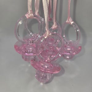 Pink Pacifiers Baby Shower Pacifiers Necklaces Favors - Baby Shower ...