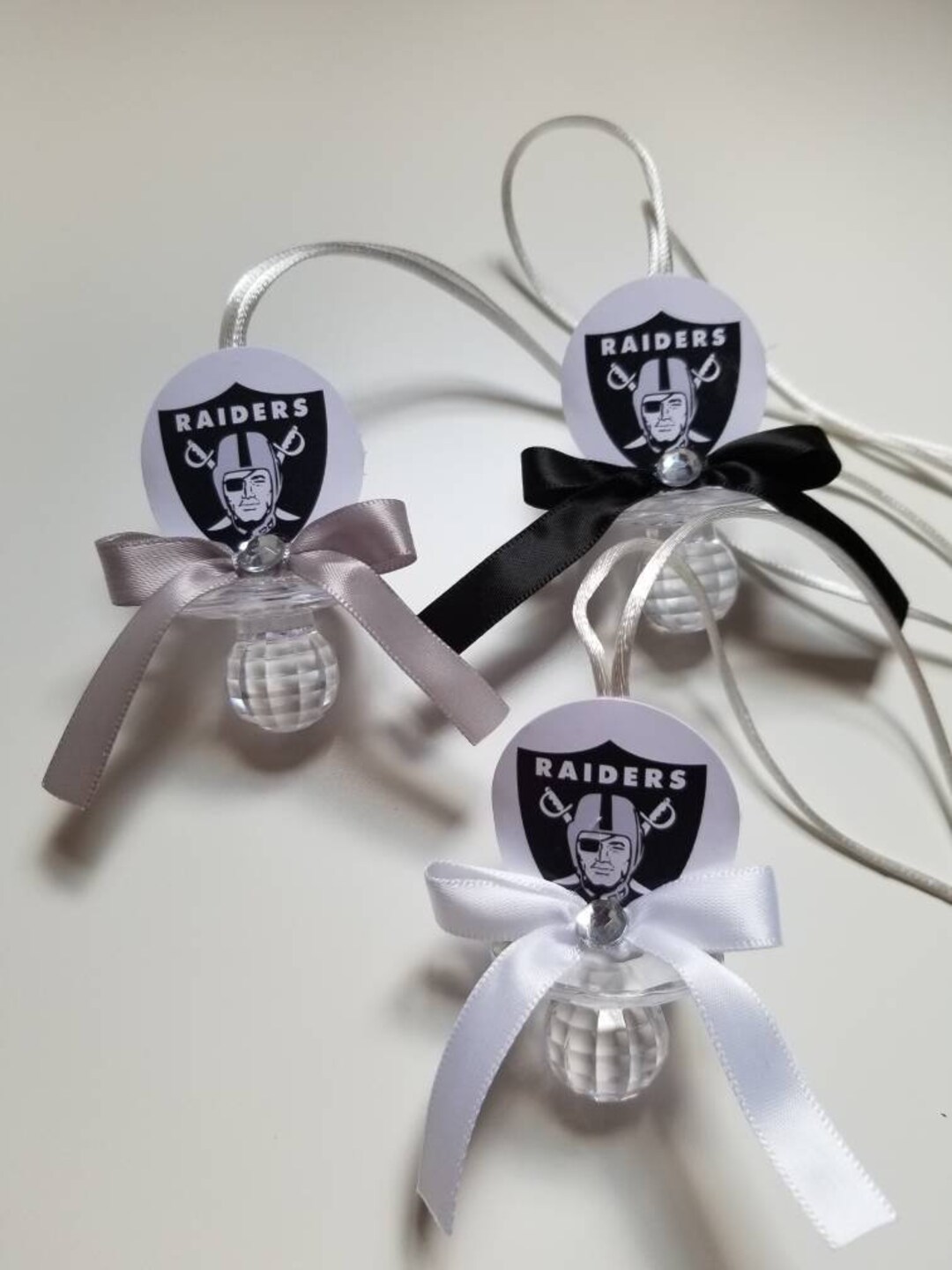 Football Team Baby Shower Pacifiers Guest Favors, Raiders Football ...