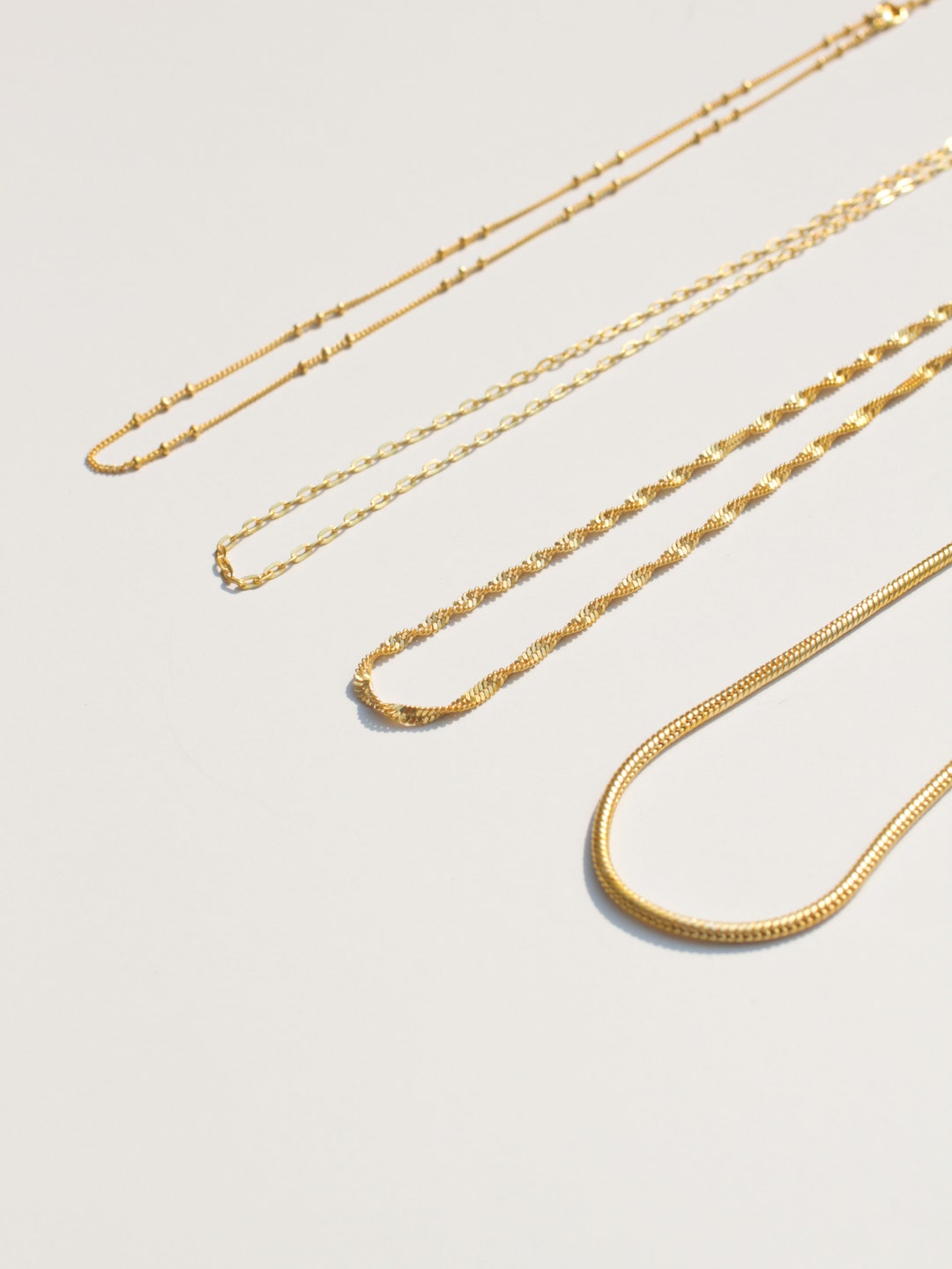 Essential Chain - Four Styles | Gold Chain | Stacked Chain | Simple ...