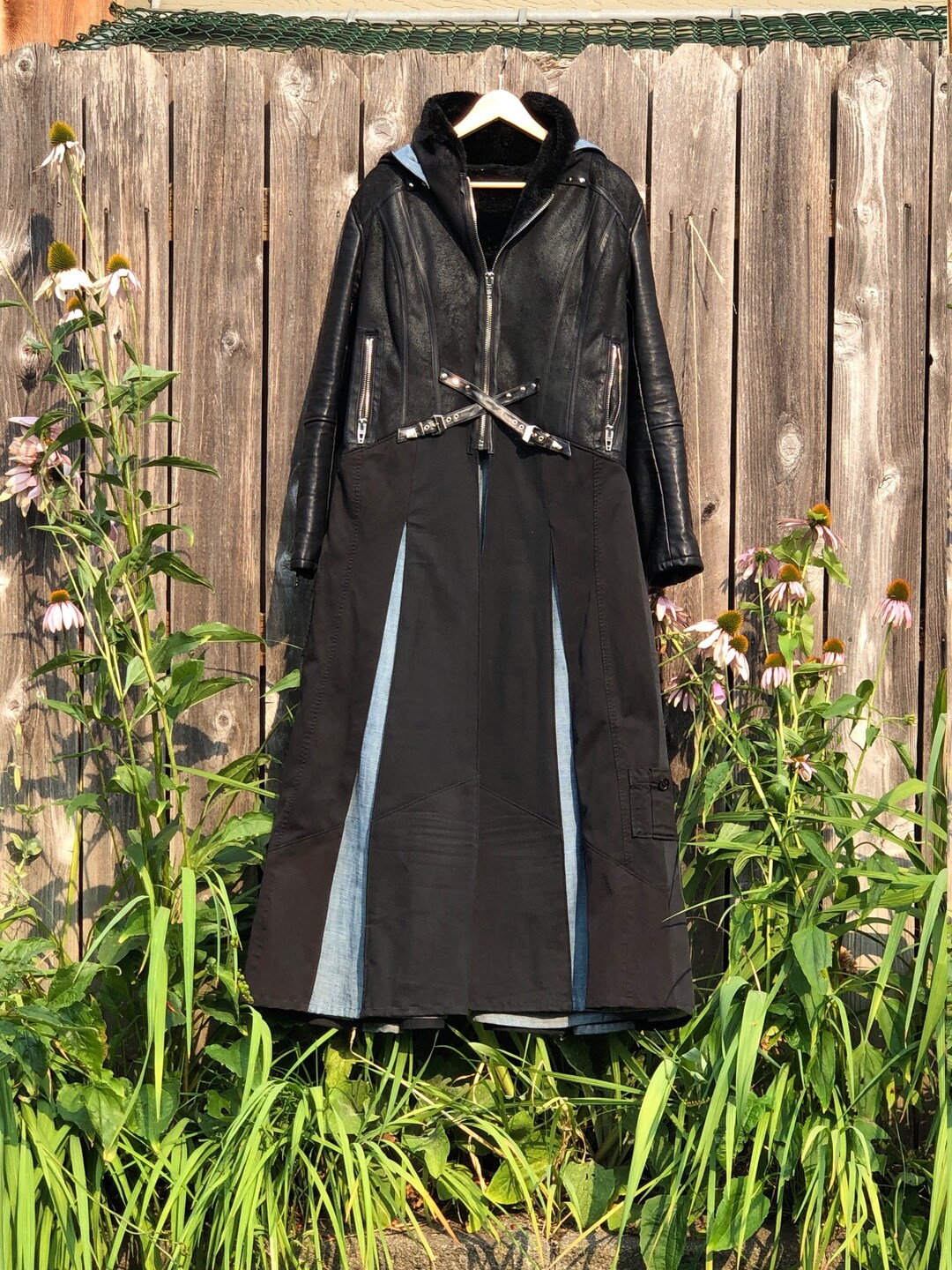 Upcycled Unisex Denim Maxi Duster With Hoodie - Etsy