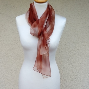Unique Chiffon Long Silk Scarf for Grandmother Gift, Unique Scarf for ...