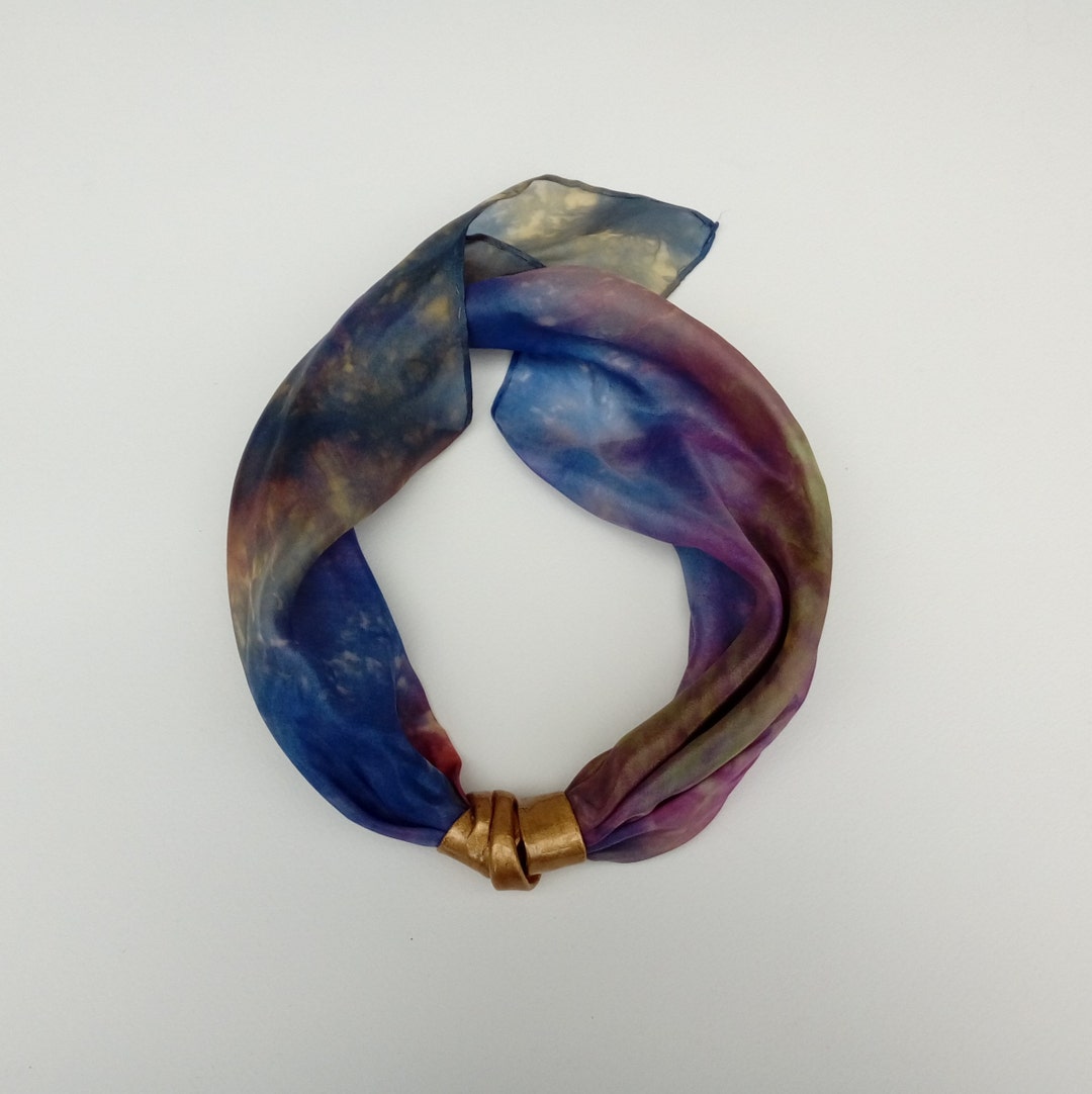 SILK NECKLACE, Scarf Silk, Handmade Scarf, Woman Gift, for Her, Charm ...