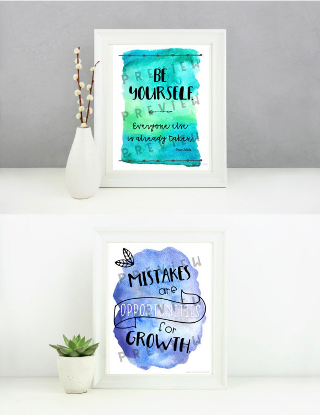 Inspirational Watercolor Posters - Etsy