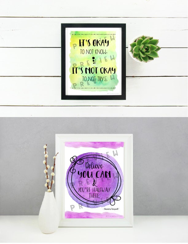 Inspirational Watercolor Posters - Etsy