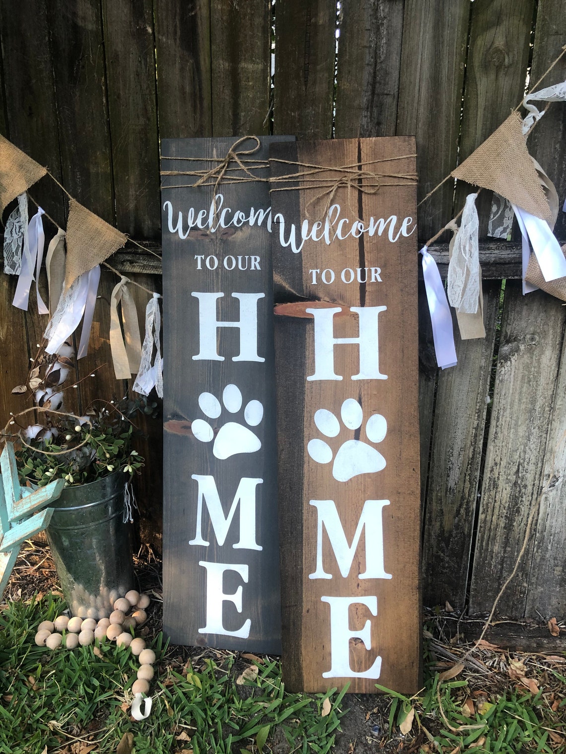 Welcome to Our Home Porch Sign Porch Sign Porch Leaner Dog | Etsy