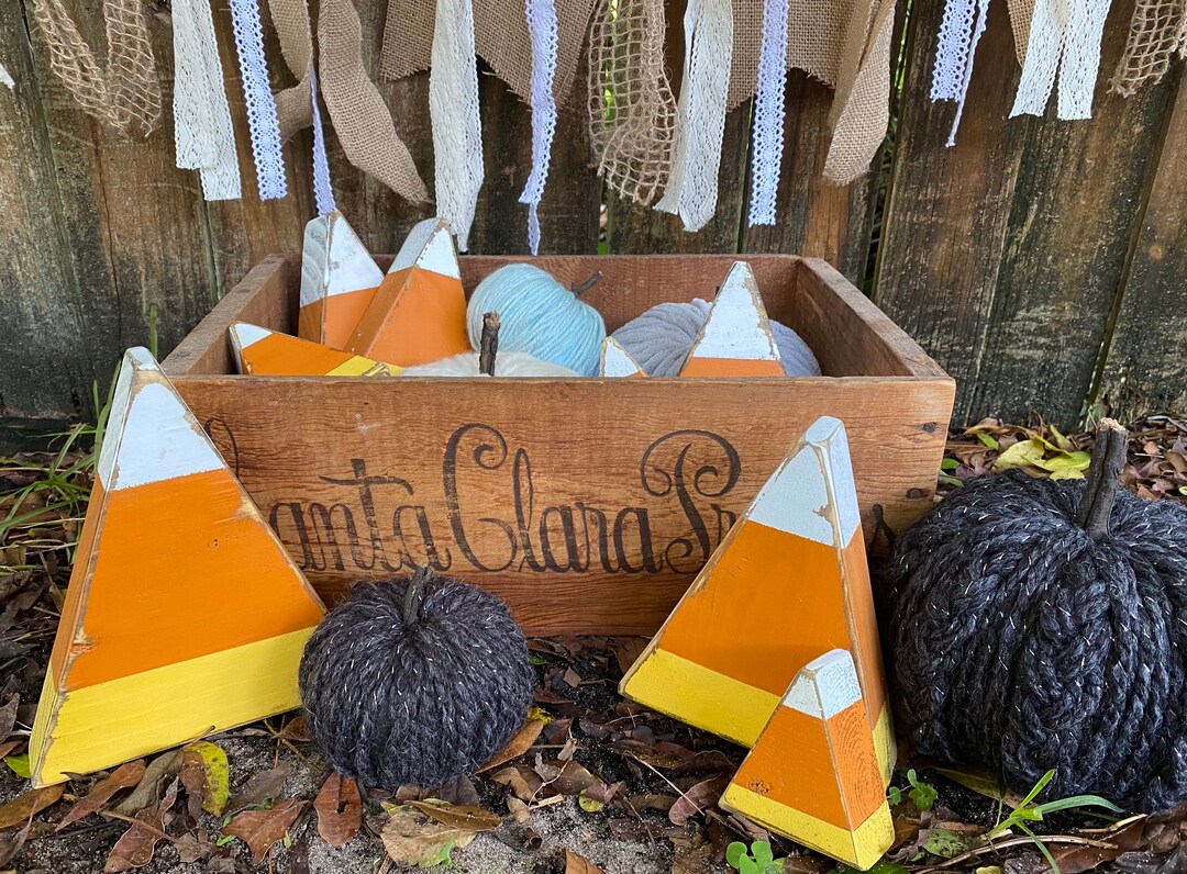 Rustic Wooden Candy Corn, Fall Decor, Fall Farmhouse Decor, Seasonal ...
