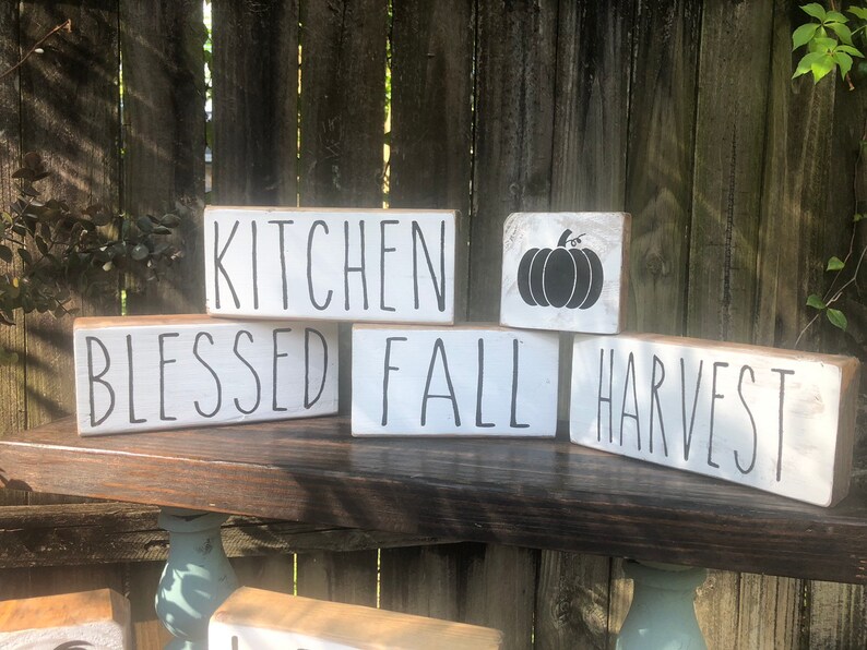 Rae Dunn Inspired Farmhouse Wood Blocks Farmhouse Decor - Etsy