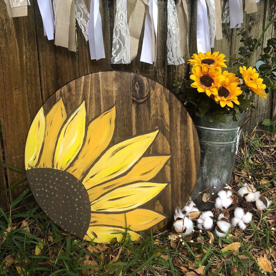 Lazy Susan Sunflower Serving Tray Turntable Farmhouse - Etsy