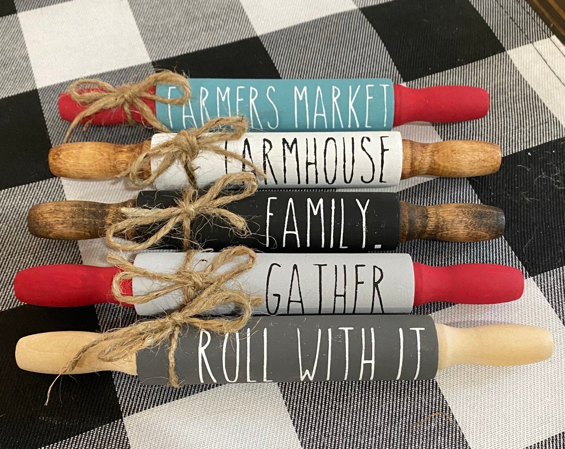 Mini Farmhouse Rolling Pins Mini Rolling Pins Farmhouse | Etsy