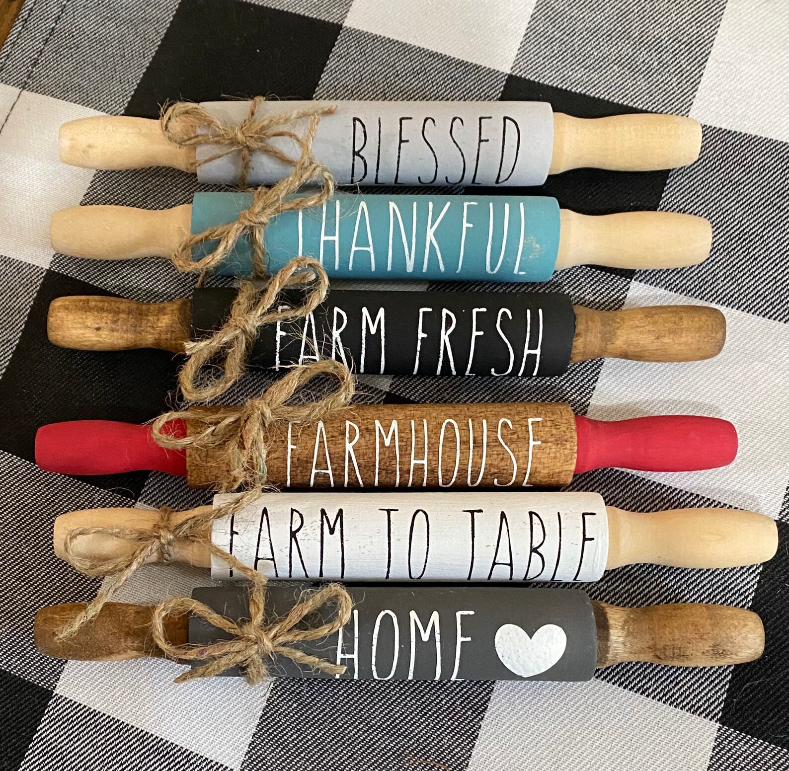 Mini Farmhouse Rolling Pins Mini Rolling Pins Farmhouse | Etsy