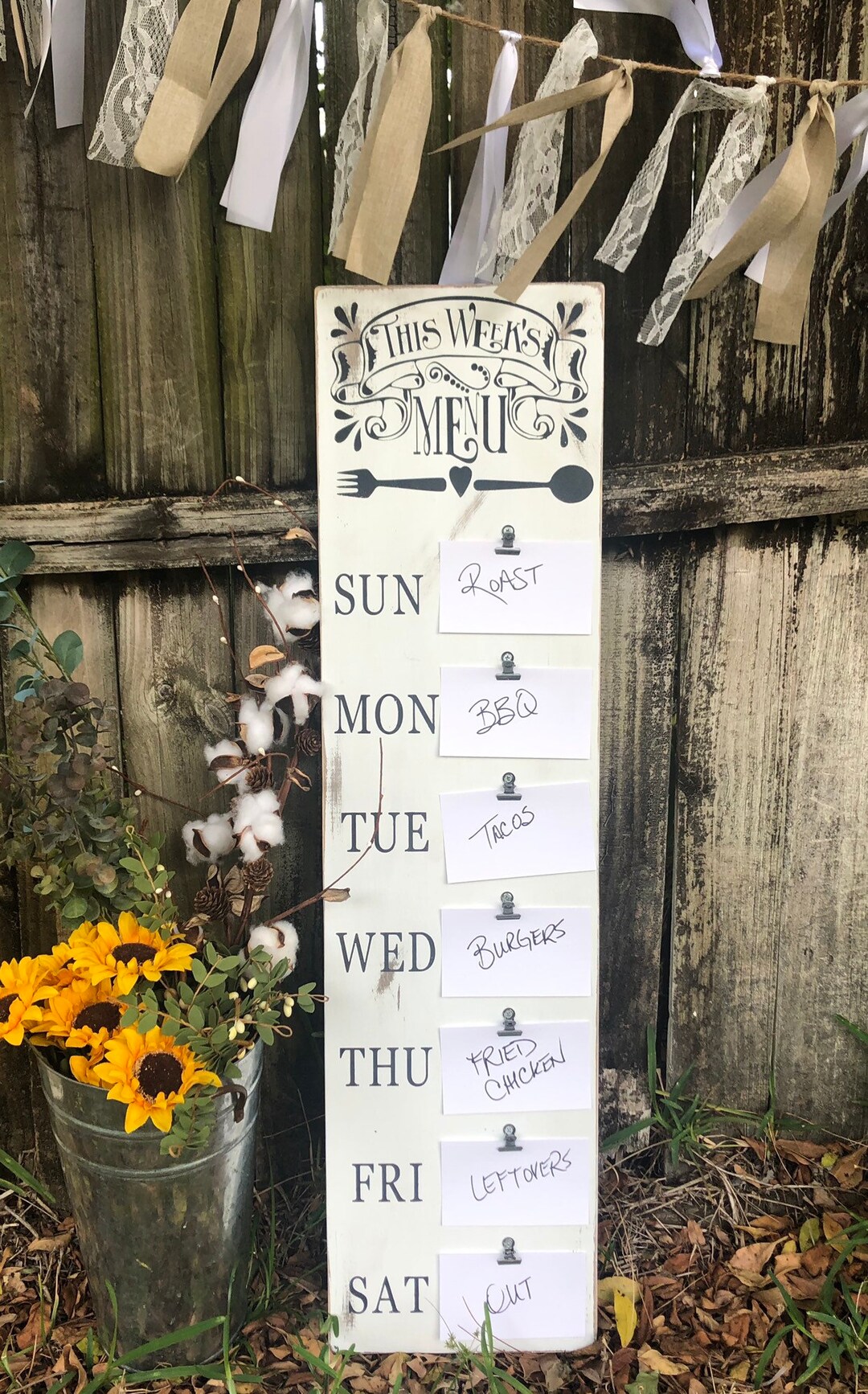 Weekly Menu Board - Etsy