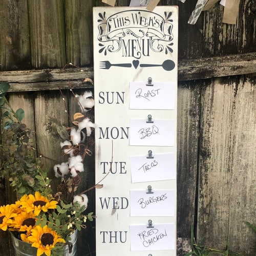 Weekly Menu Board | Etsy