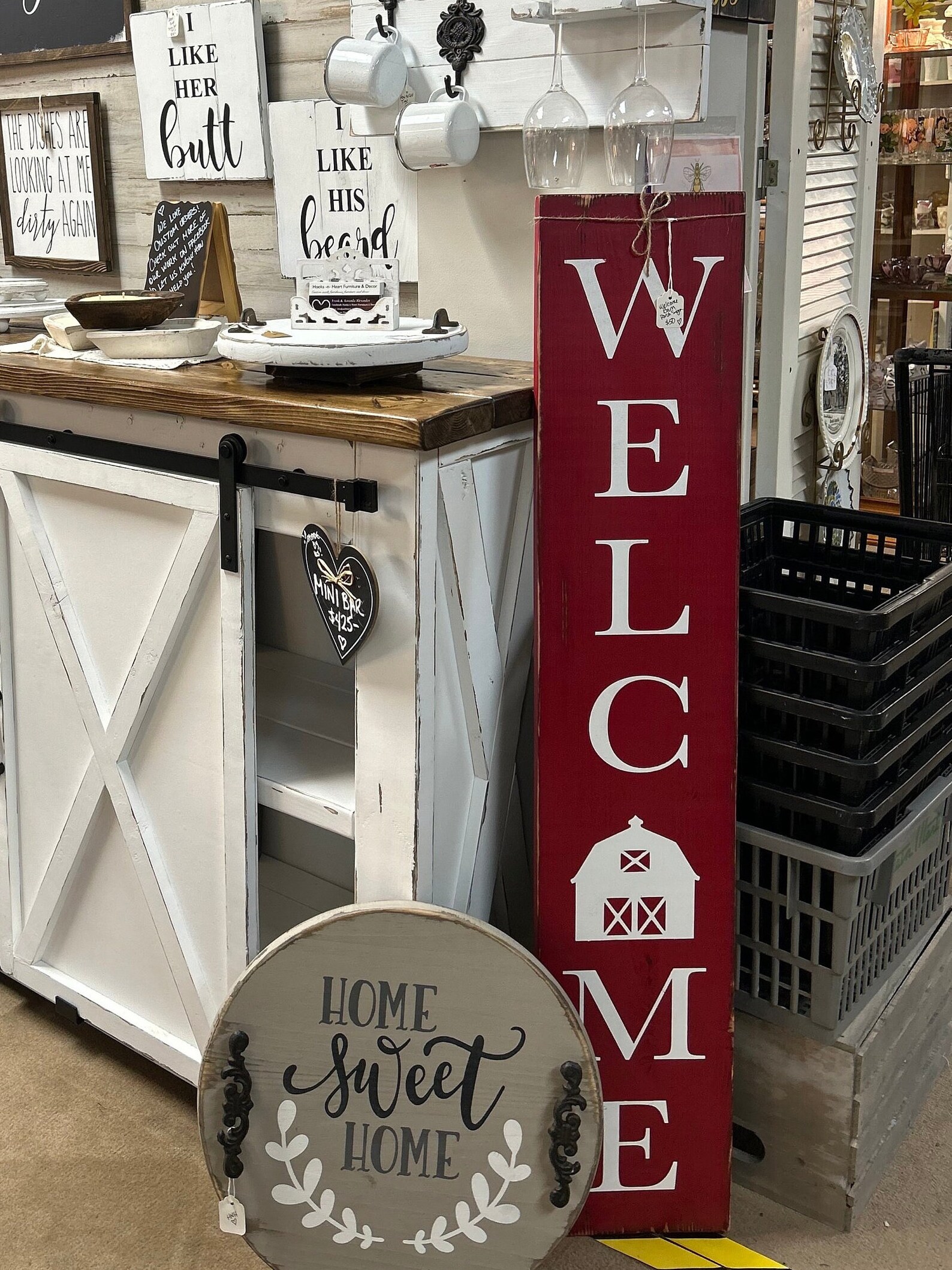 Red Welcome Barn Porch Sign, Farmhouse Decor, Porch Leaner, Farmhouse ...