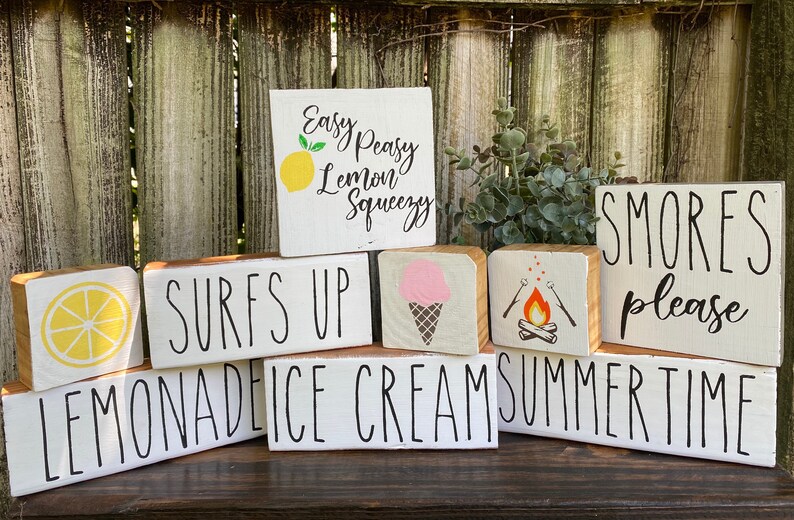 Rae Dunn Inspired Farmhouse Wood Blocks Farmhouse Decor - Etsy
