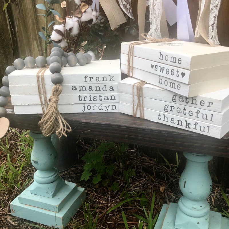 Stamped Book Stack - Etsy