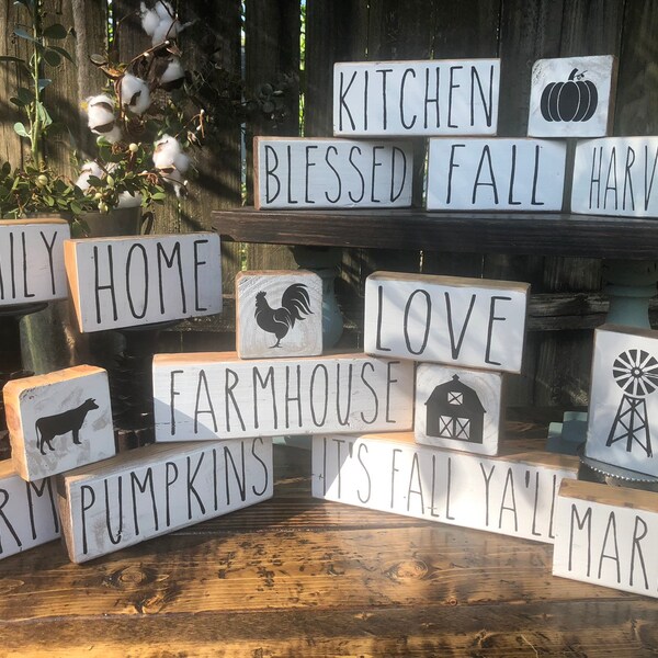 Wood Word Blocks - Etsy