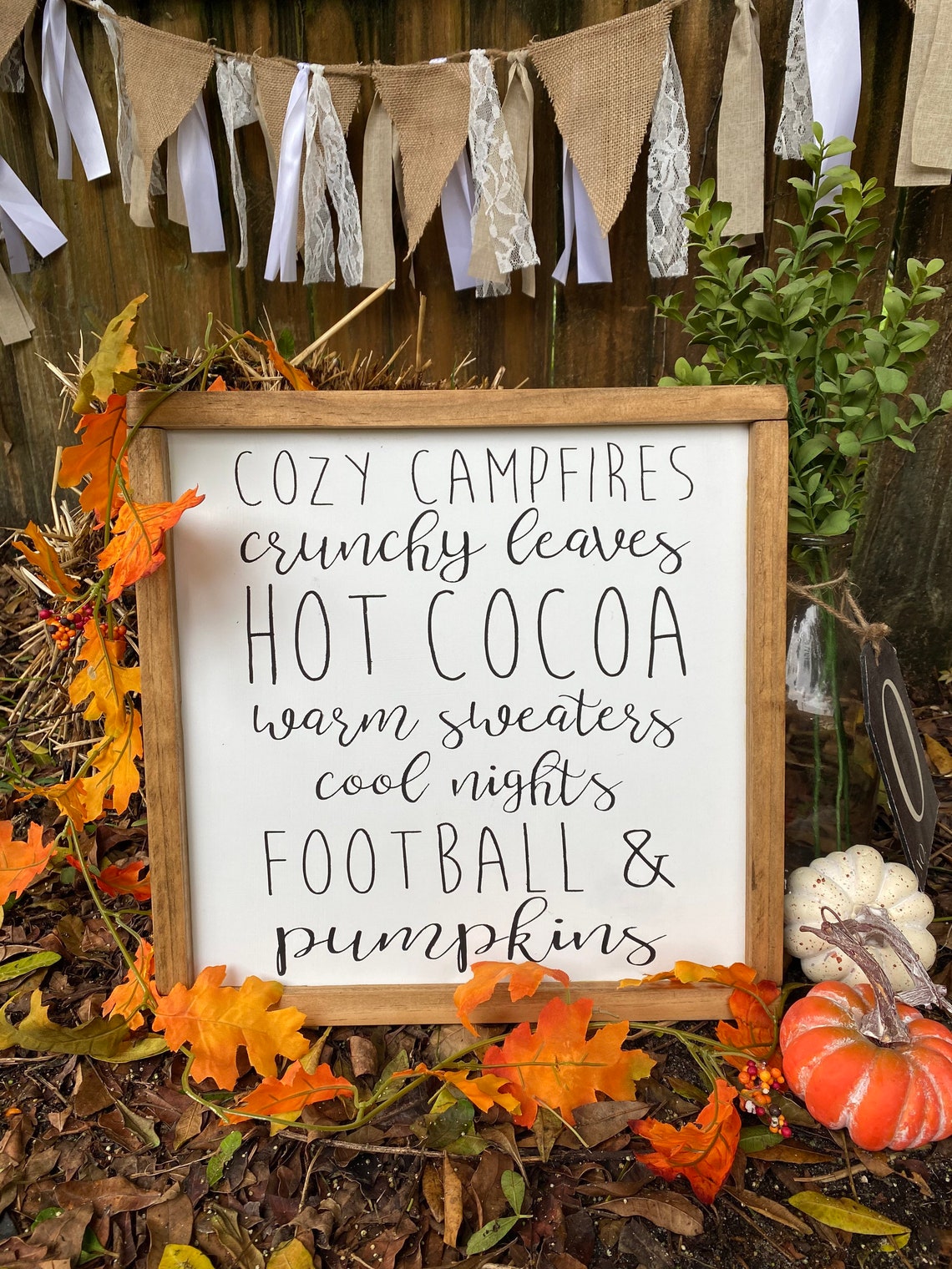Cozy Fall Wood Framed Sign, Wood Sign, Farmhouse Decor - Etsy