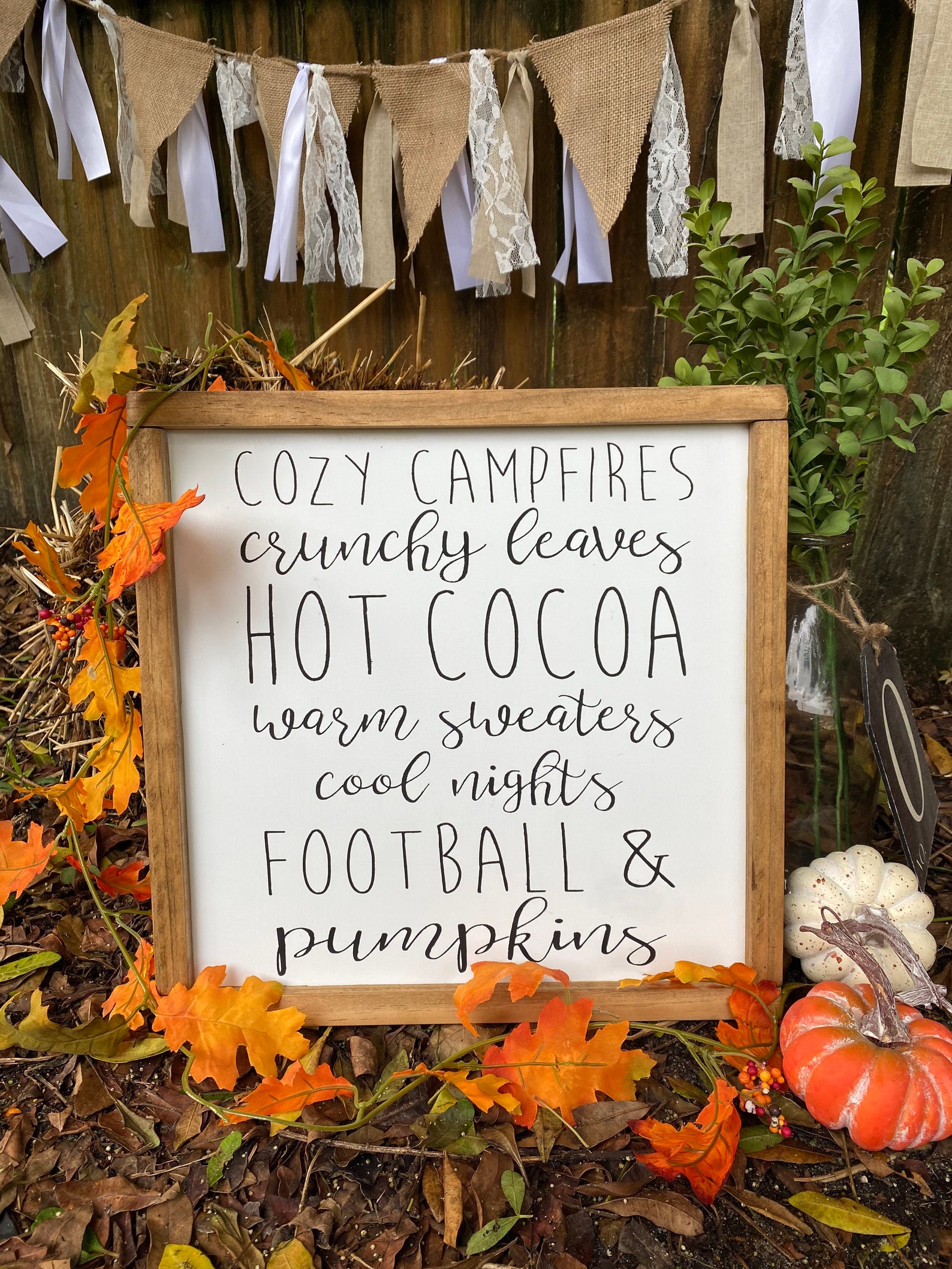 Cozy Fall Wood Framed Sign, Wood Sign, Farmhouse Decor - Etsy