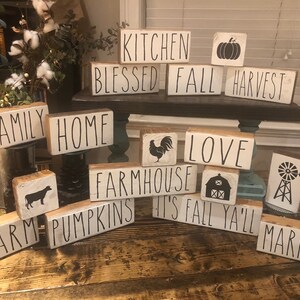 Rae Dunn Inspired Farmhouse Wood Blocks, Farmhouse Decor, Stacking ...