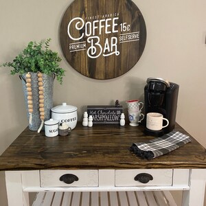 Coffee Bar Sign, Large Sign, Coffee Decor, Round Sign, Farmhouse - Etsy