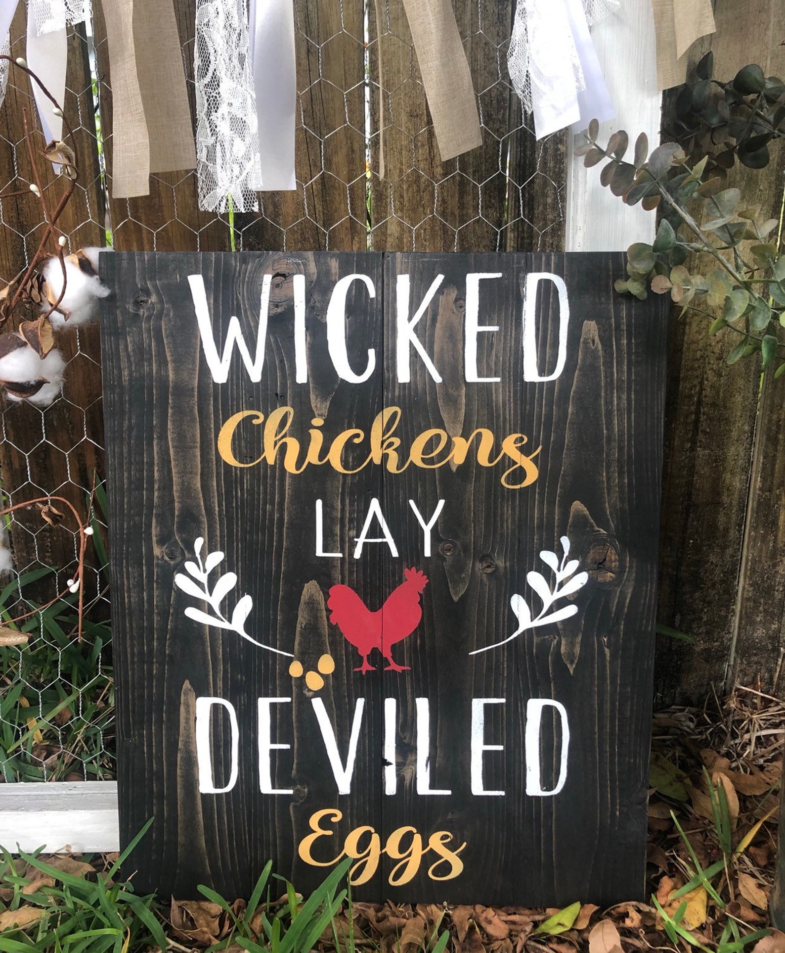 Wicked Chickens Lay Deviled Eggs 14x17 Sign Wood - Etsy