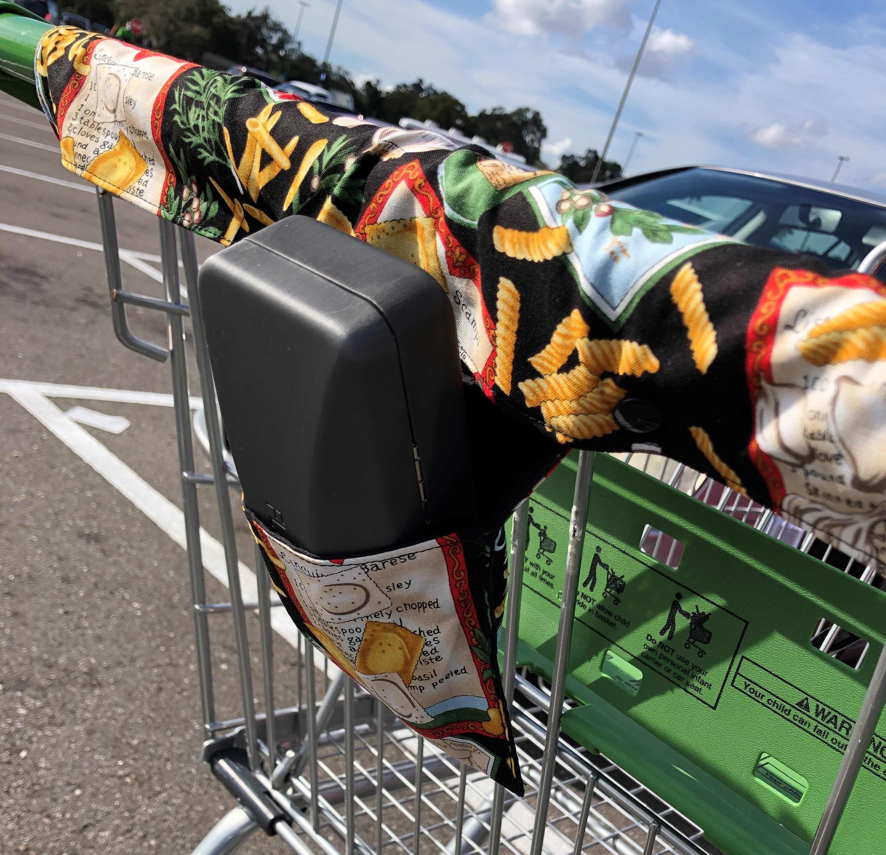 Shopping Cart Handle Cover With Pocket and Snaps Italian Food Reusable ...