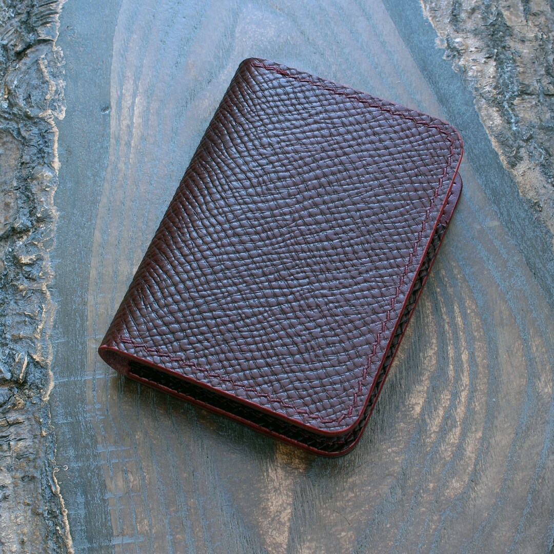 Burgundy Buttero Hatch Leather 4 Pocket Bi-fold Credit Card Wallet ...